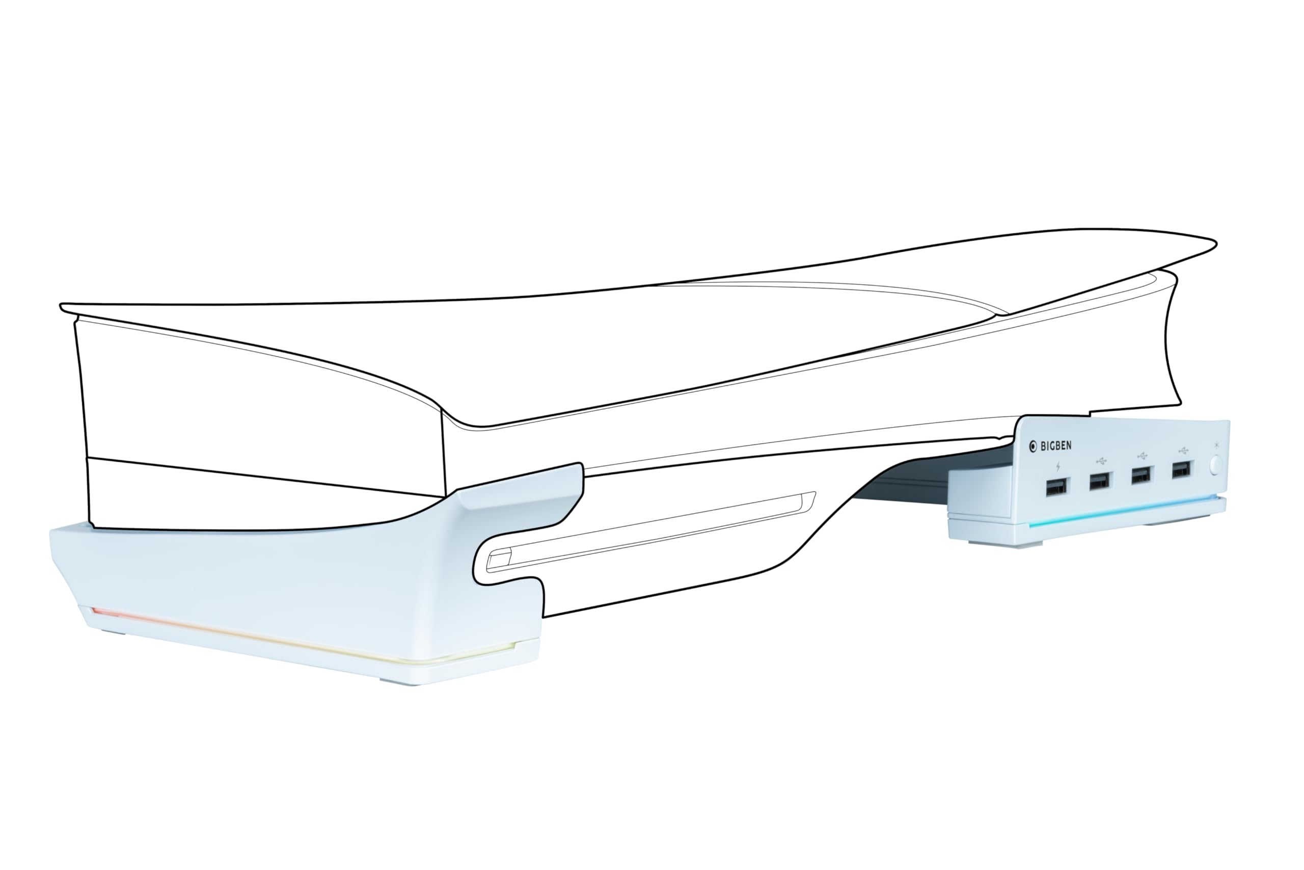BIG BEN Support horizontal console Slim PS5 Blanc officiel
